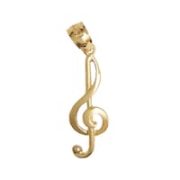 14K Solid Gold Note Necklace , Real Gold Note Pendant, Gold Note Charm ...