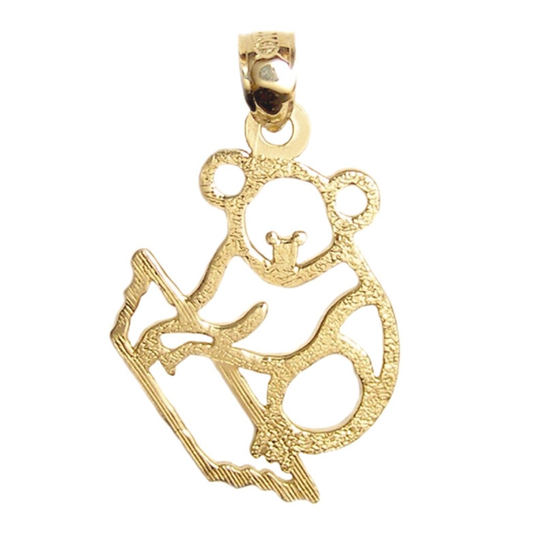 New 14k Gold Koala Bear Pendant - Etsy