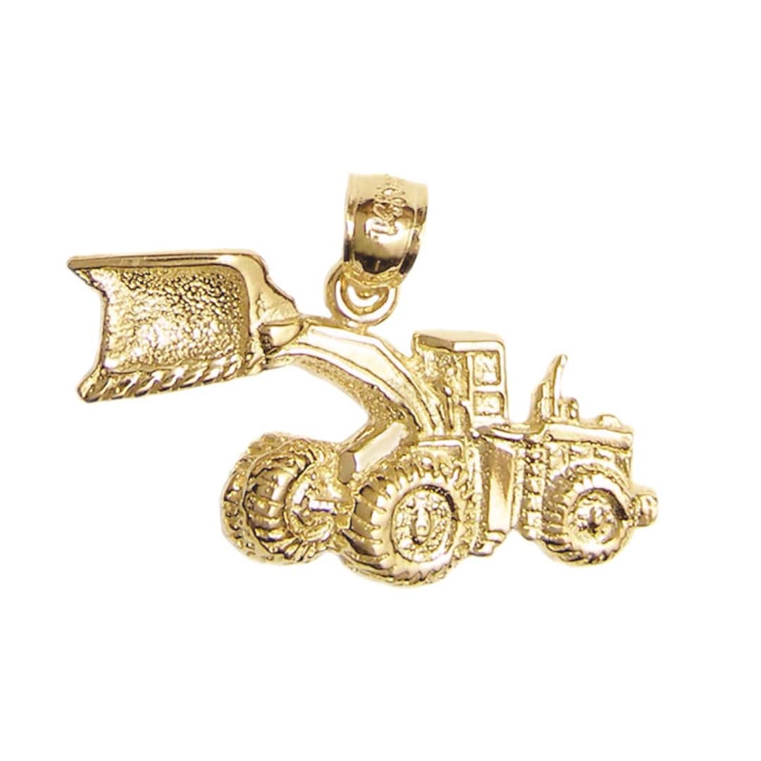 New 14k Gold Bulldozer Excavator Pendant - Etsy