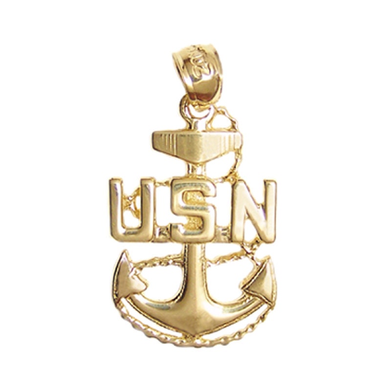 New 14k Gold U.S. Navy Anchor Pendant - Etsy