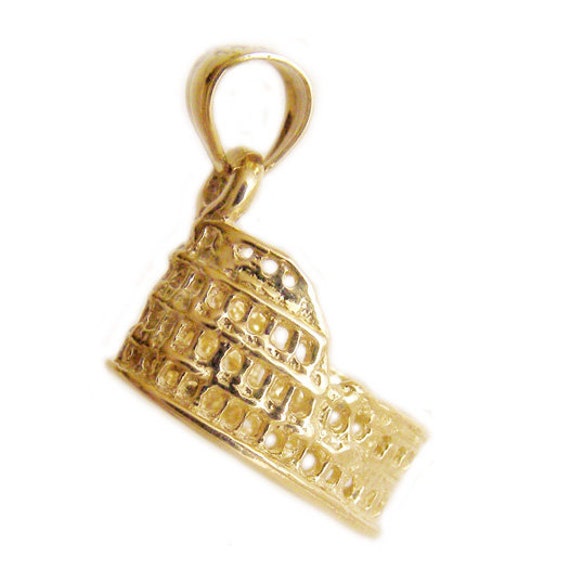 New 14k Gold 3D Roman Colosseum Charm Pendant - Etsy