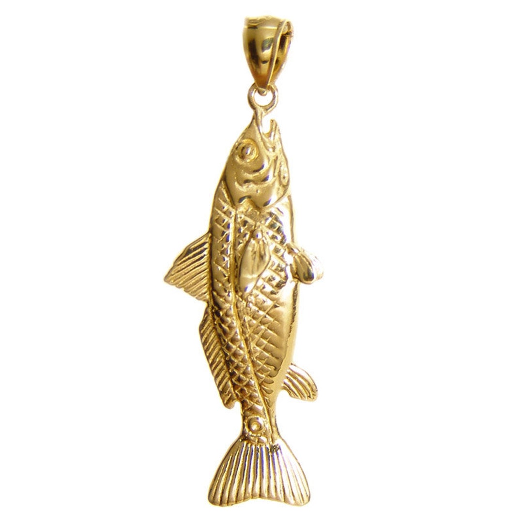 New 14k Gold 3D Red Drum Fish Pendant - Etsy