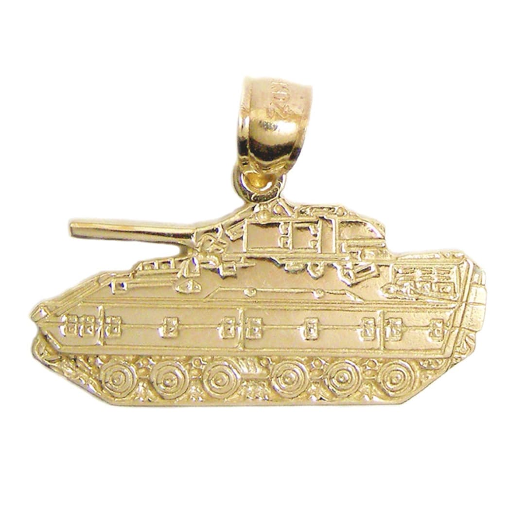 New 14k Gold Tank Pendant - Etsy