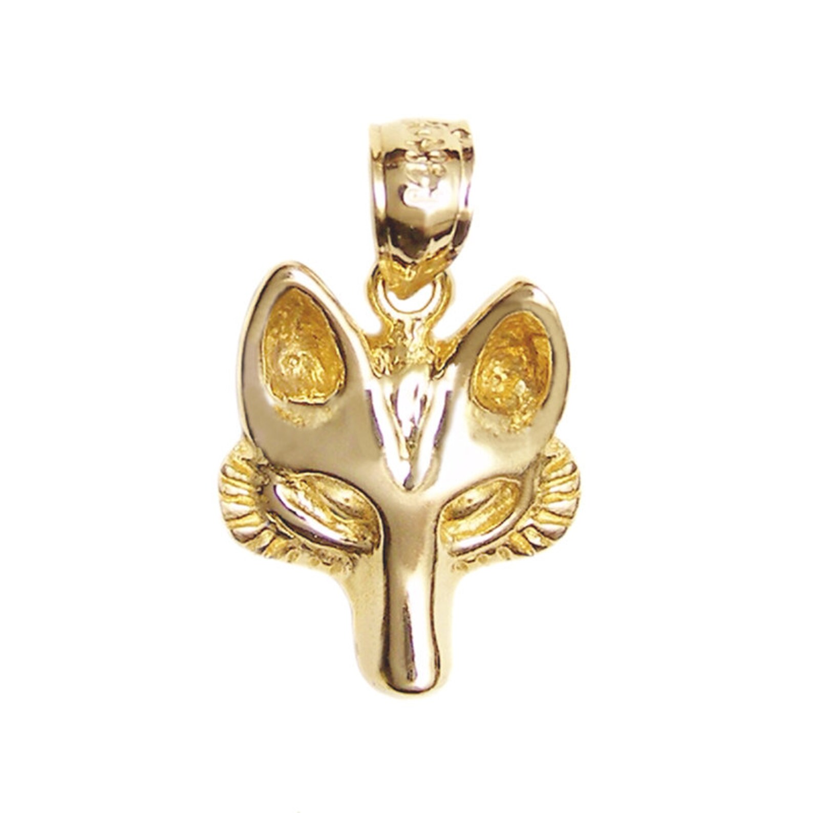 New 14k Gold Fox Pendant - Etsy