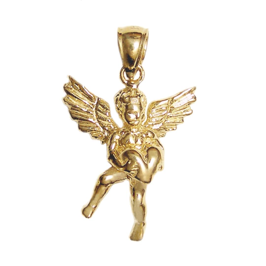 New 14k Gold Angel Pendant - Etsy