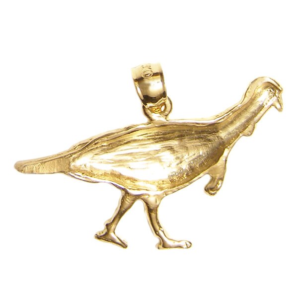 New 14k Gold Turkey Pendant - Etsy