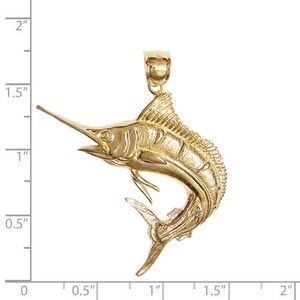 New 14k Gold Marlin Fish Pendant - Etsy