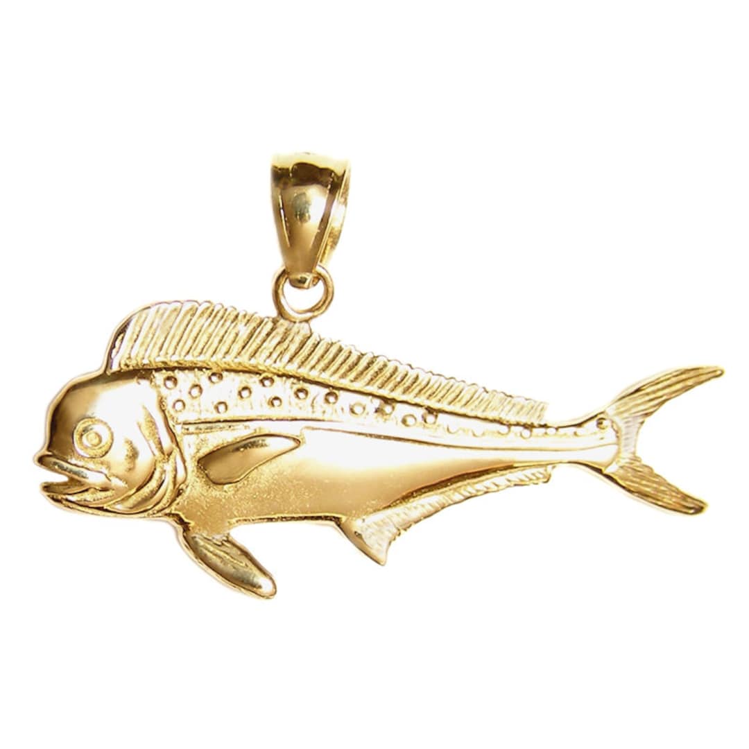 New 14k Gold 3D Mahi Mahi Fish Pendant - Etsy