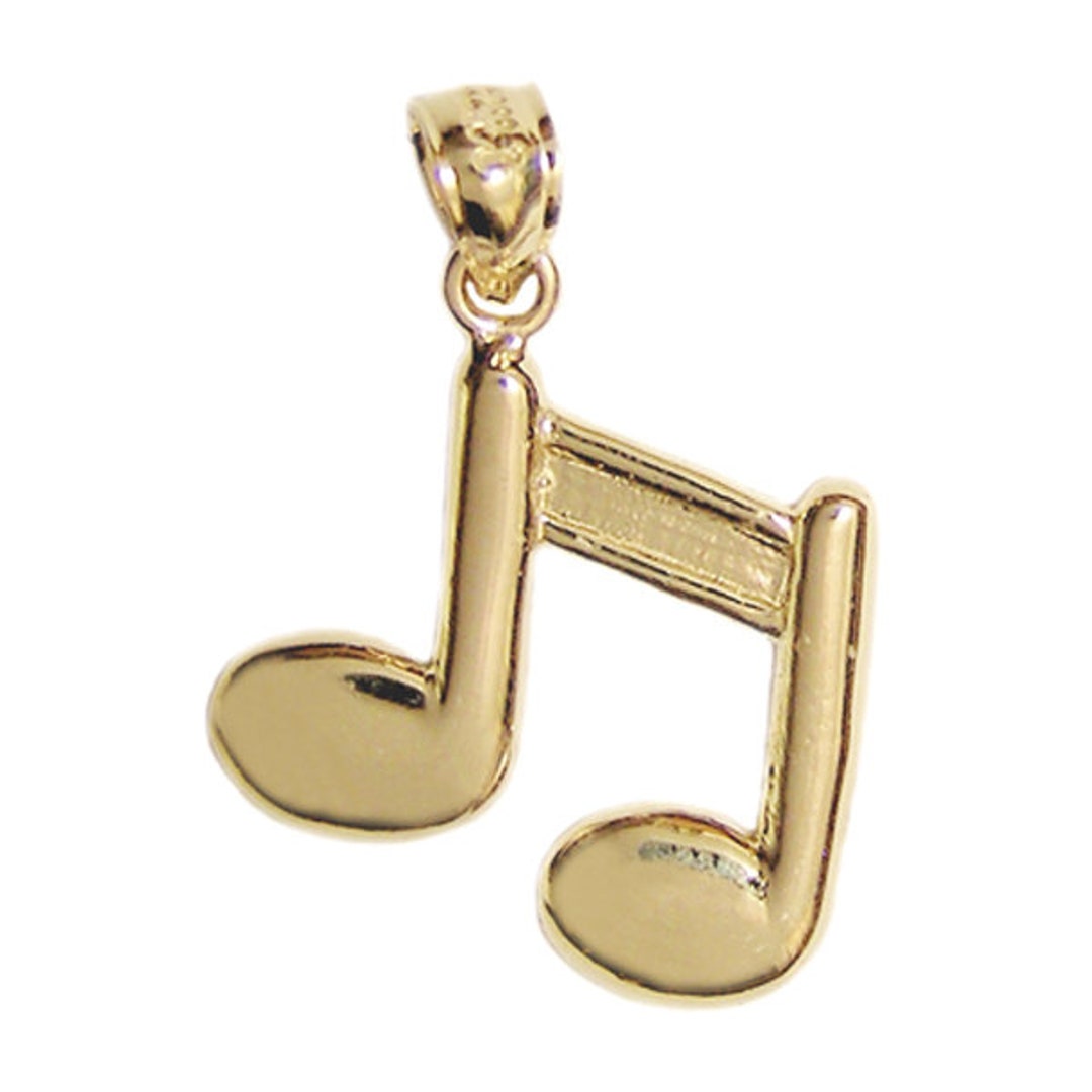 New 14k Gold Musical Note Pendant - Etsy