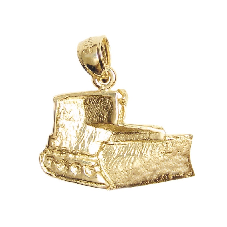 New 14k Gold Bulldozer Pendant - Etsy