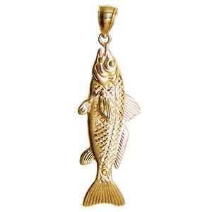 New 14k Gold 3D Red Drum Fish Pendant - Etsy