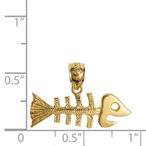 New 14k Gold Fish Bone Skeleton Pendant - Etsy