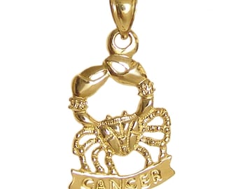 Cancer Gold Pendant - Etsy