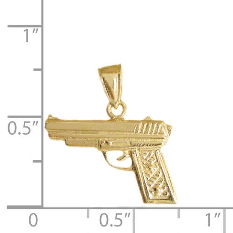 New 14k Gold Handgun Pistol Pendant - Etsy