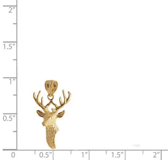 New 14k Yellow Gold Deer Head Pendant - Etsy