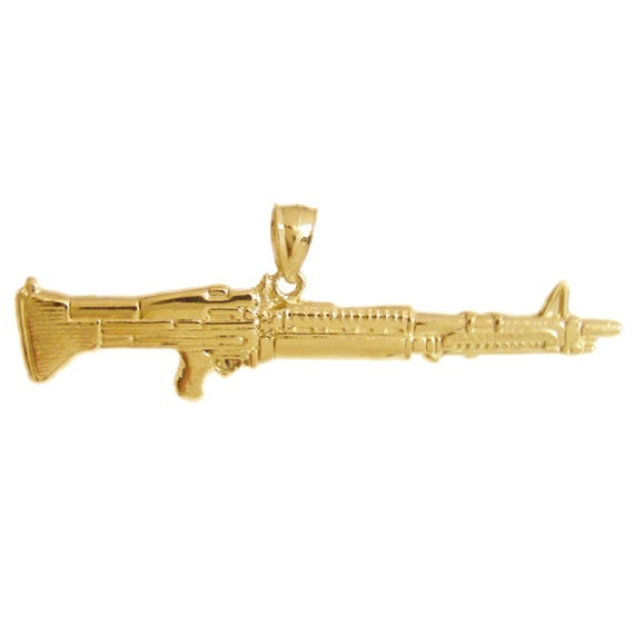 New 14k Gold M60 Machine Gun Rifle Gun Pendant - Etsy