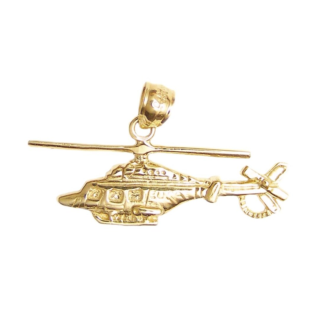 New 14k Gold Helicopter Pendant - Etsy