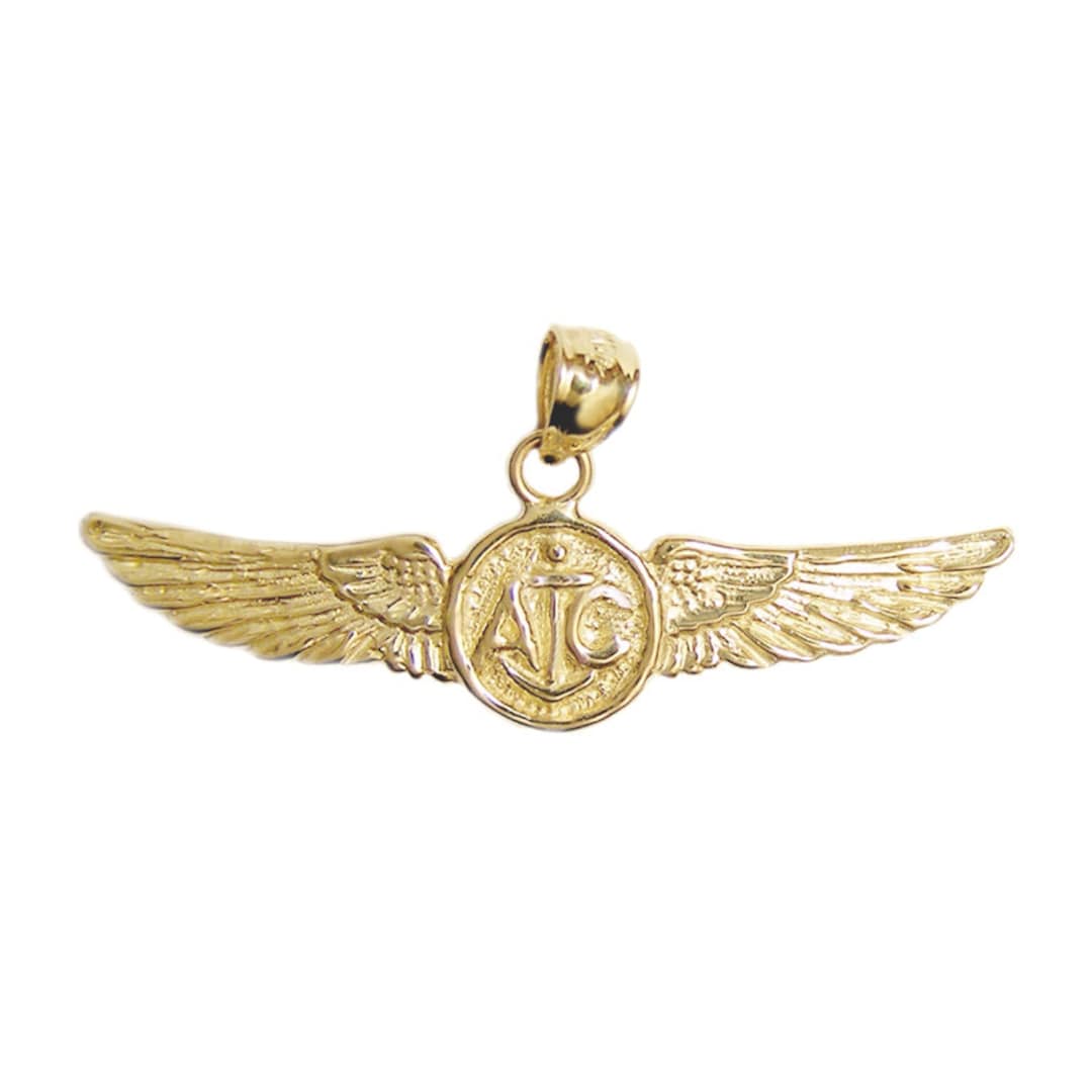 New 14k Gold U.S. Navy Air Crew Pendant - Etsy
