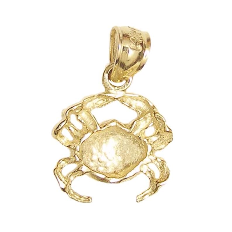 New 14k Gold Crab Charm Pendant - Etsy