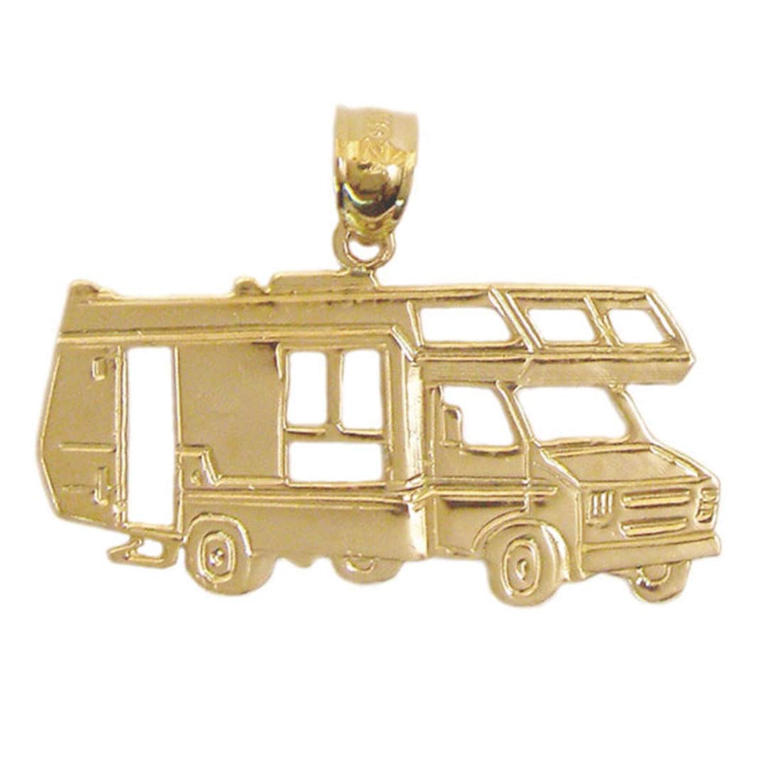 New 14k Gold RV Camper Vehicle Pendant - Etsy