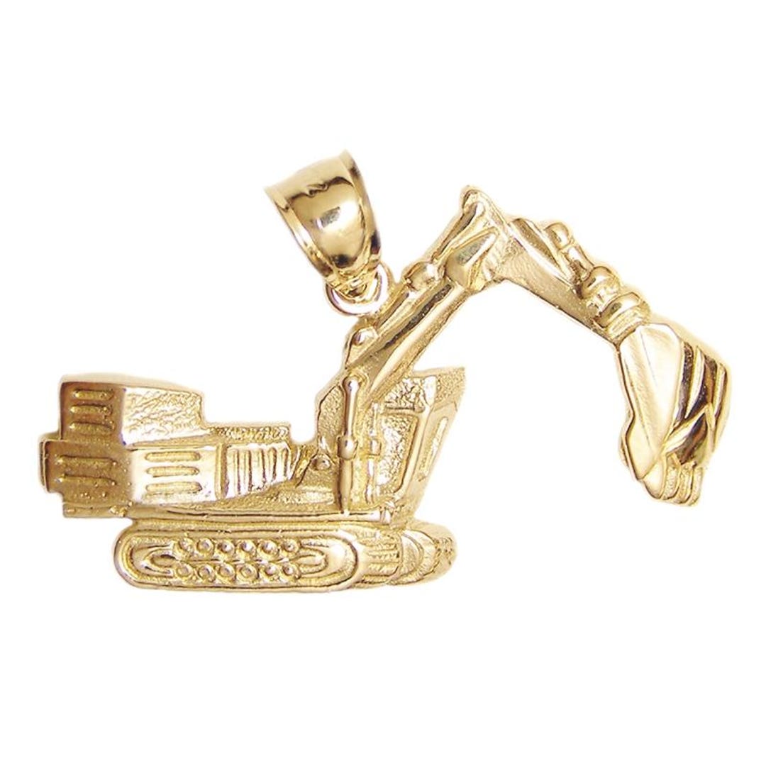 New 14k Gold Excavator Bulldozer Pendant - Etsy