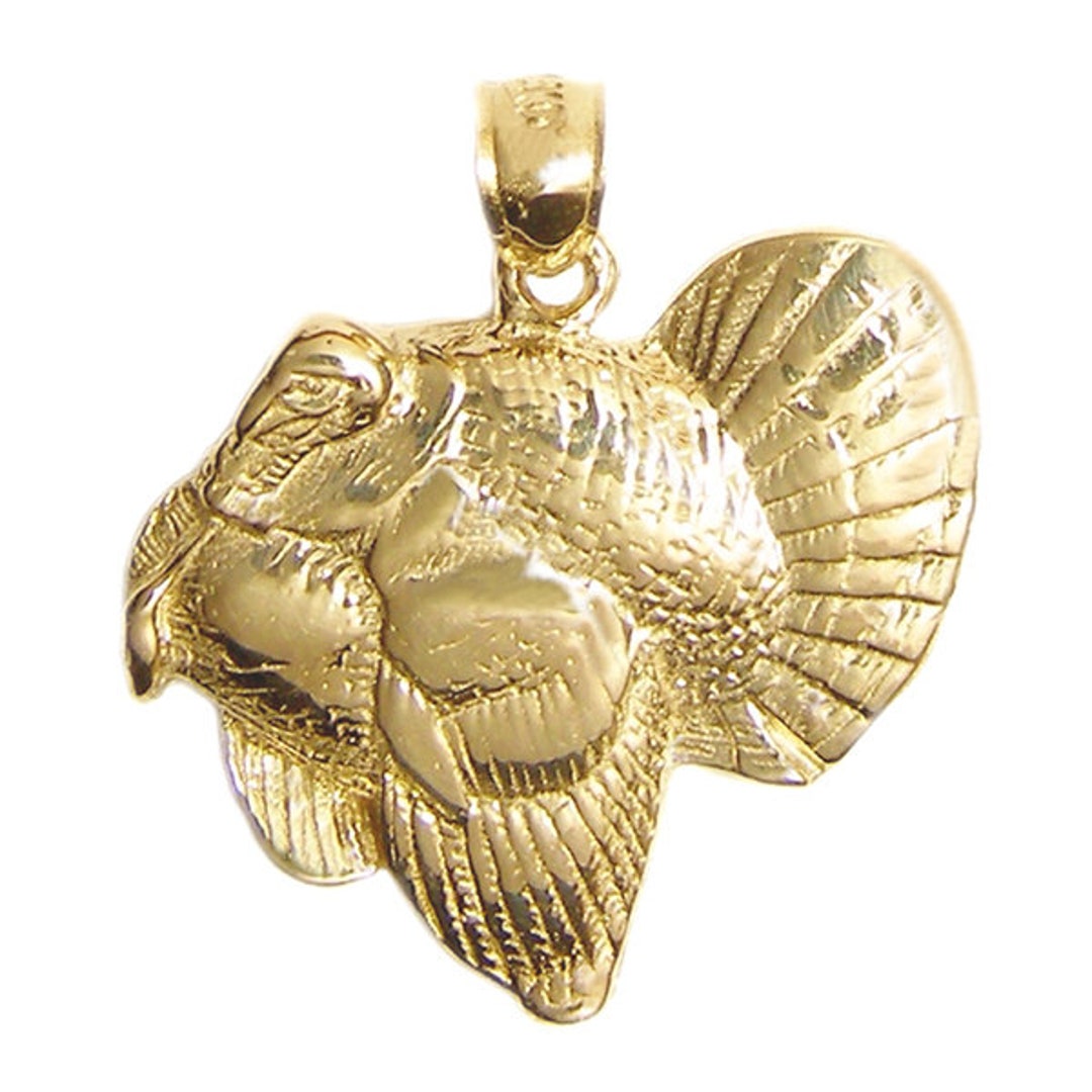 New 14k Gold Turkey Pendant - Etsy