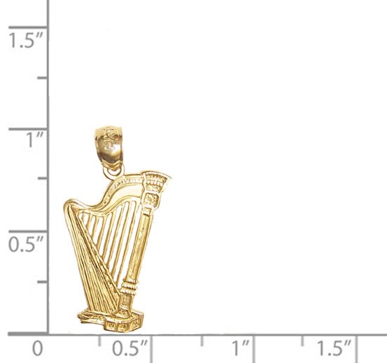 New 14k Gold Musical Instrument Harp Pendant - Etsy