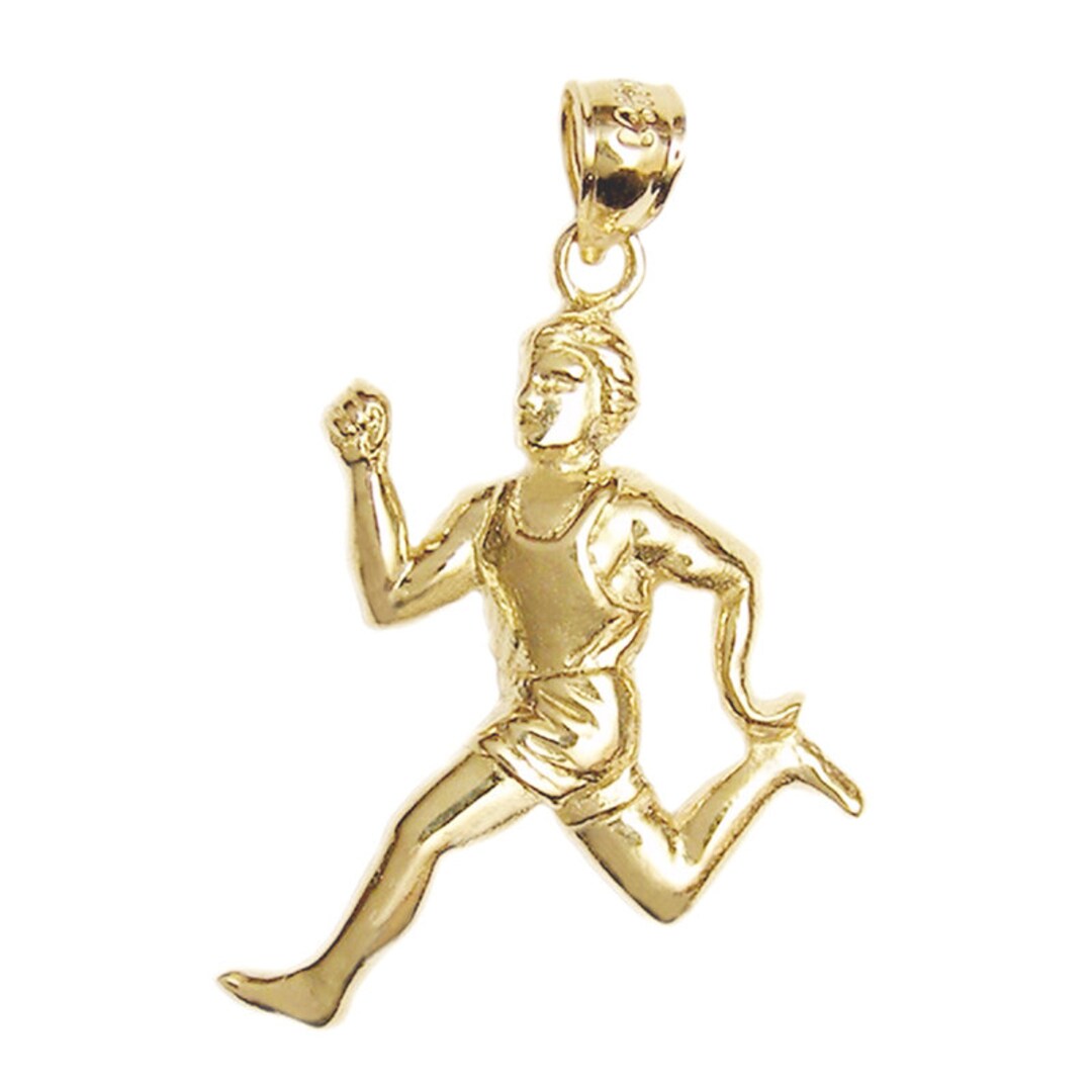 New 14k Gold Runner Pendant - Etsy