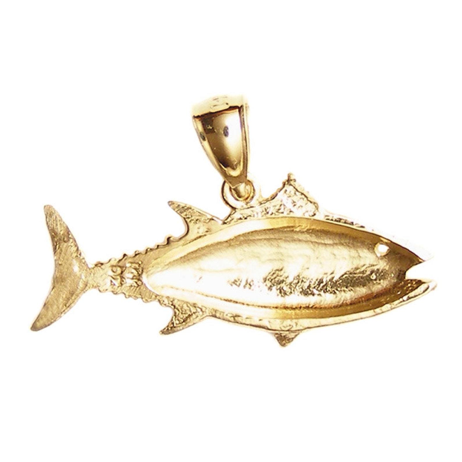 New 14k Gold Tuna Pendant - Etsy