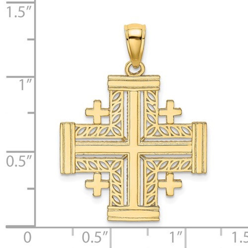 New 14k Gold Jerusalem Cross Pendant - Etsy