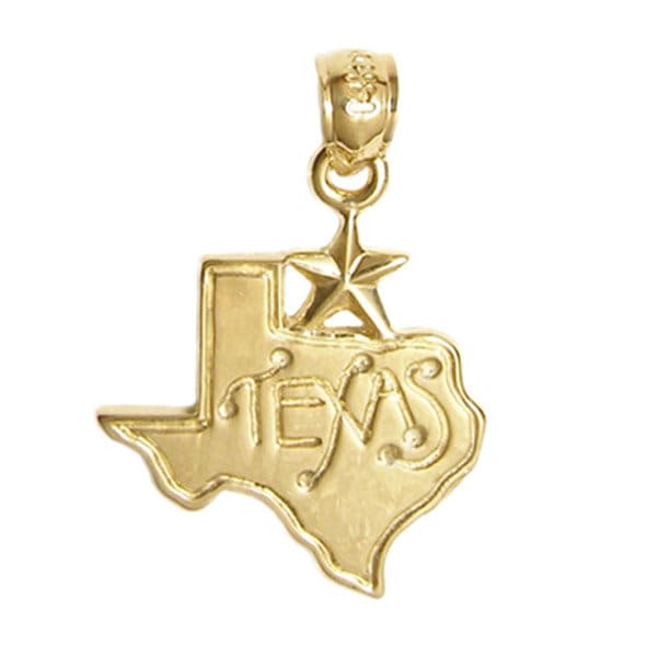 New 14k Gold Texas State Map Pendant - Etsy