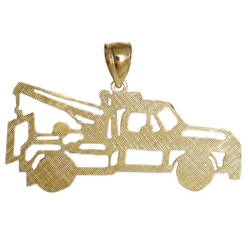 New 14k Gold Tow Truck Pendant - Etsy