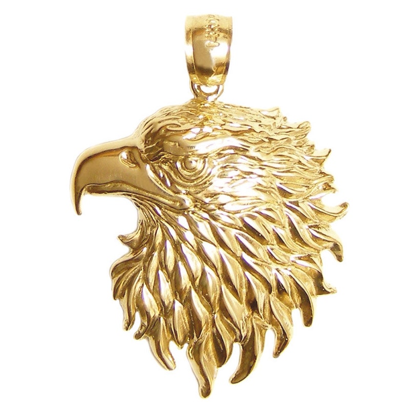 New 14k Gold Eagle Pendant - Etsy