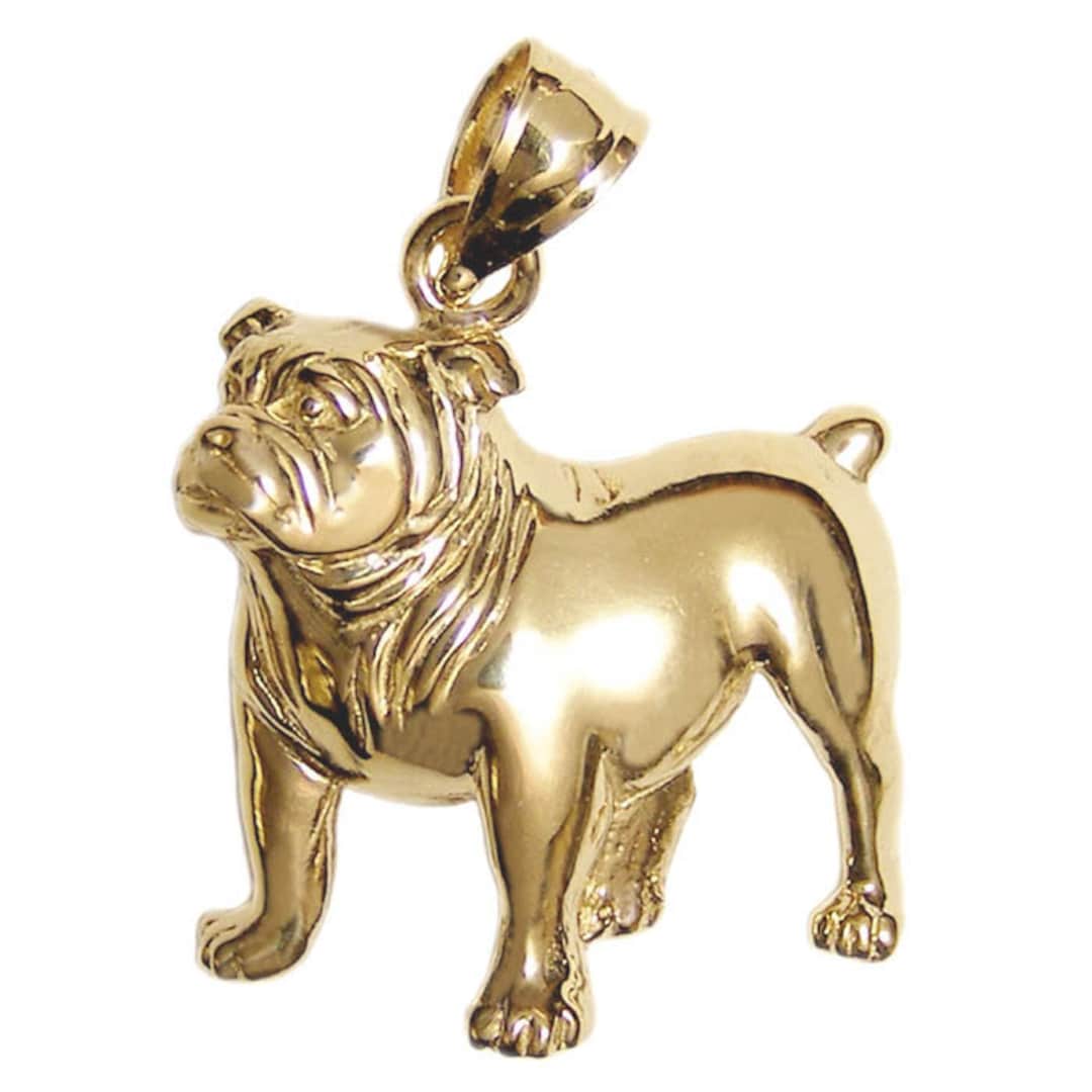 New 14k Gold Bulldog Pendant - Etsy
