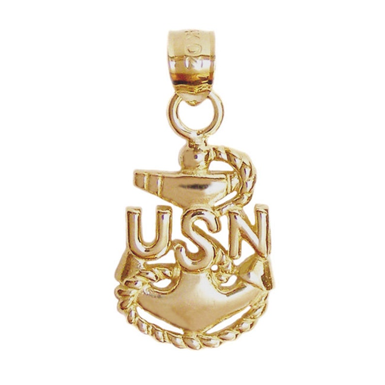 New 14k Gold U.S. Navy Anchor Pendant - Etsy