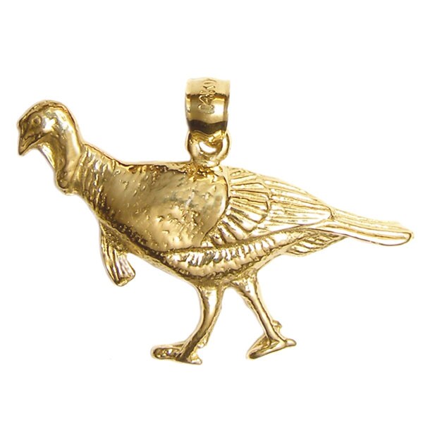 New 14k Gold Turkey Pendant - Etsy