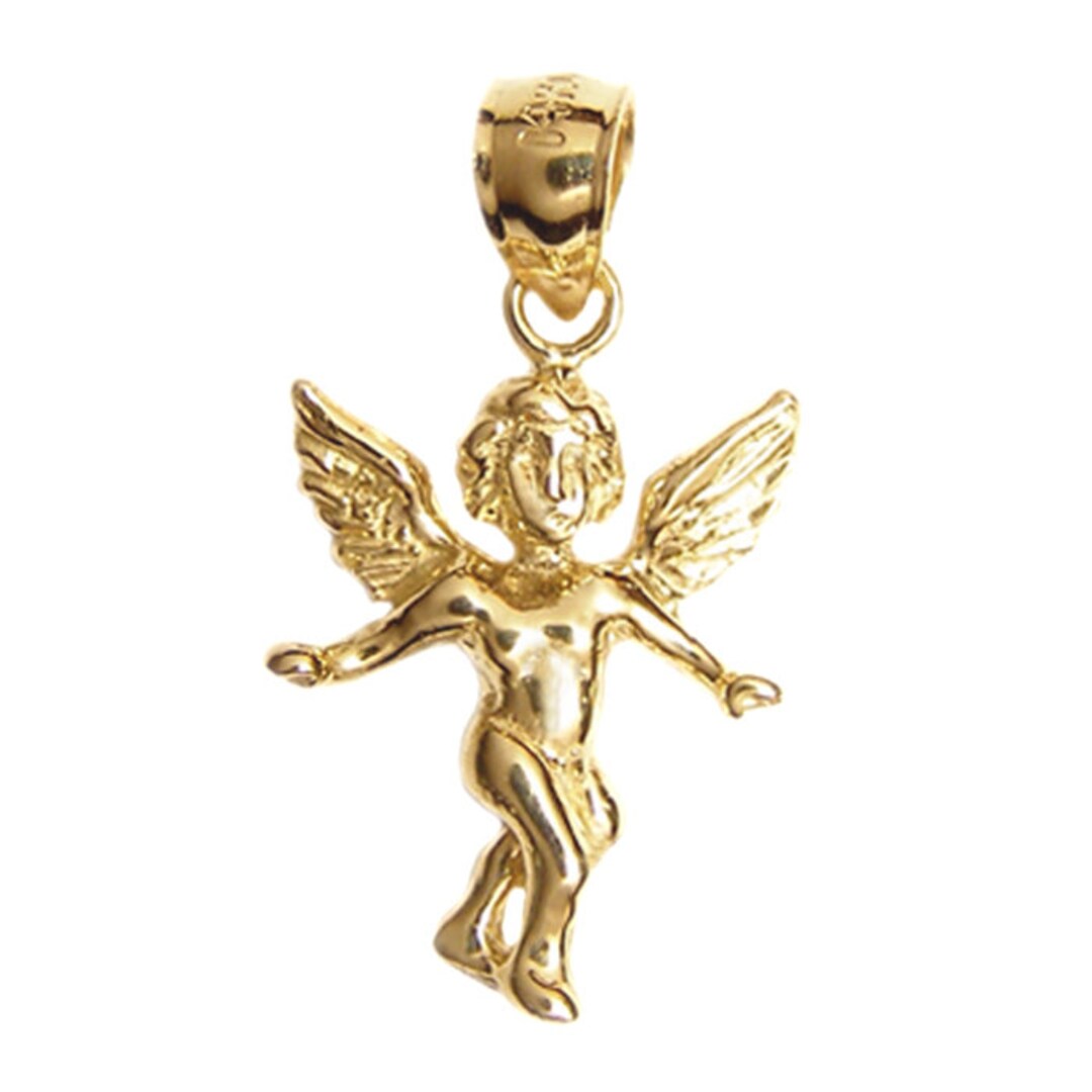 New 14k Gold Angel Pendant - Etsy
