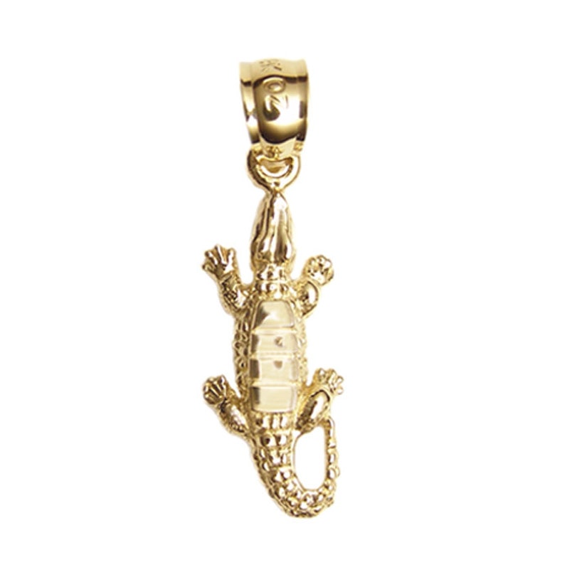 New 14k Gold Alligator Crocodile Pendant - Etsy