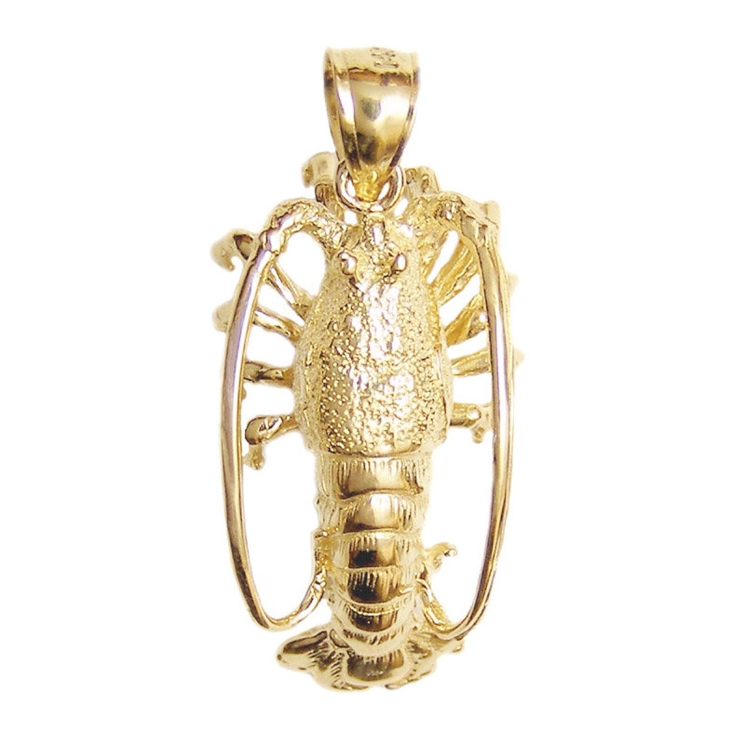New 14k Gold Lobster Pendant - Etsy