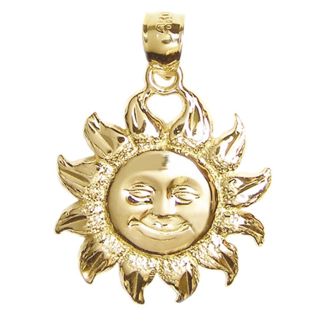 New 14k Gold Sun Pendant - Etsy