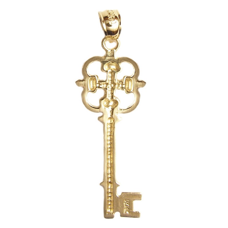 New 14k Gold Key Pendant - Etsy