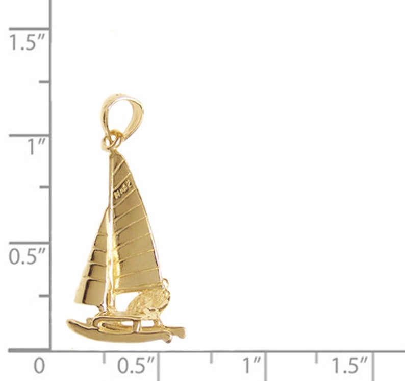 New 14k Gold 3D Catamaran Sailboat Pendant - Etsy