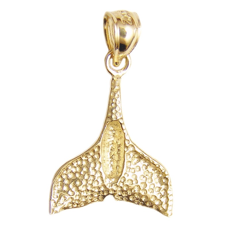 New 14k Gold Whale Tail Pendant - Etsy
