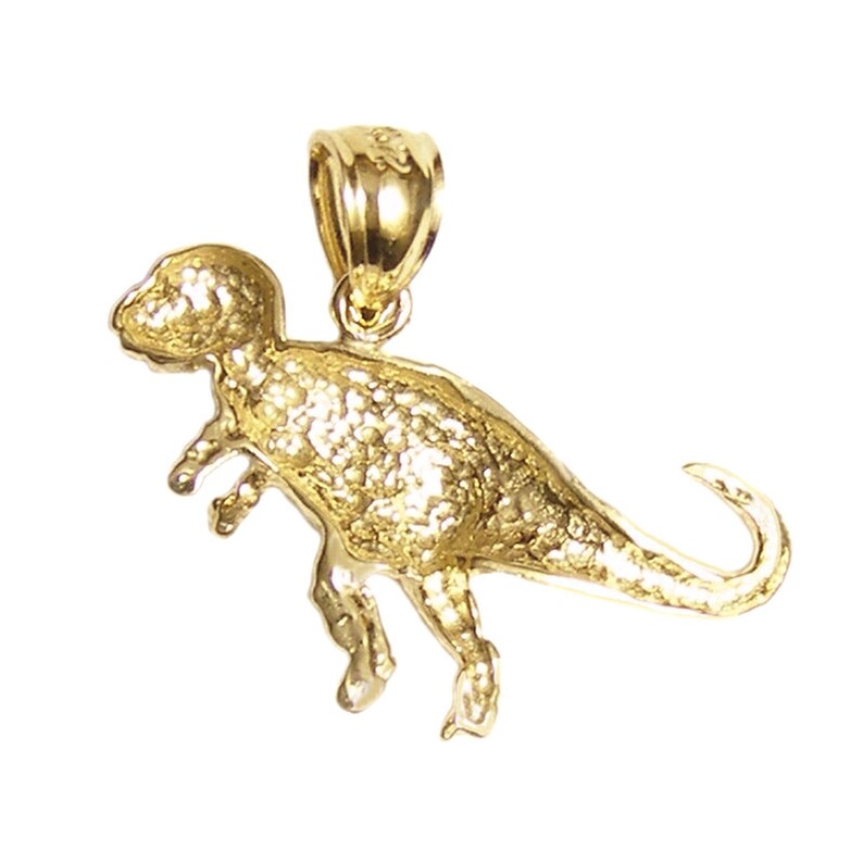 New 14k Yellow Gold T-rex Dinosaur Pendant - Etsy