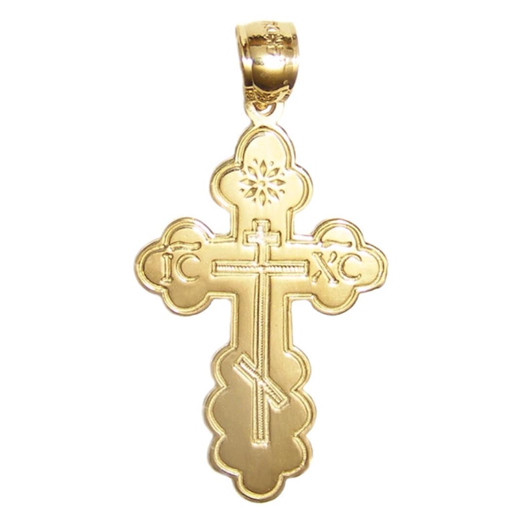 New 14k Gold Eastern Orthodox Cross Pendant - Etsy