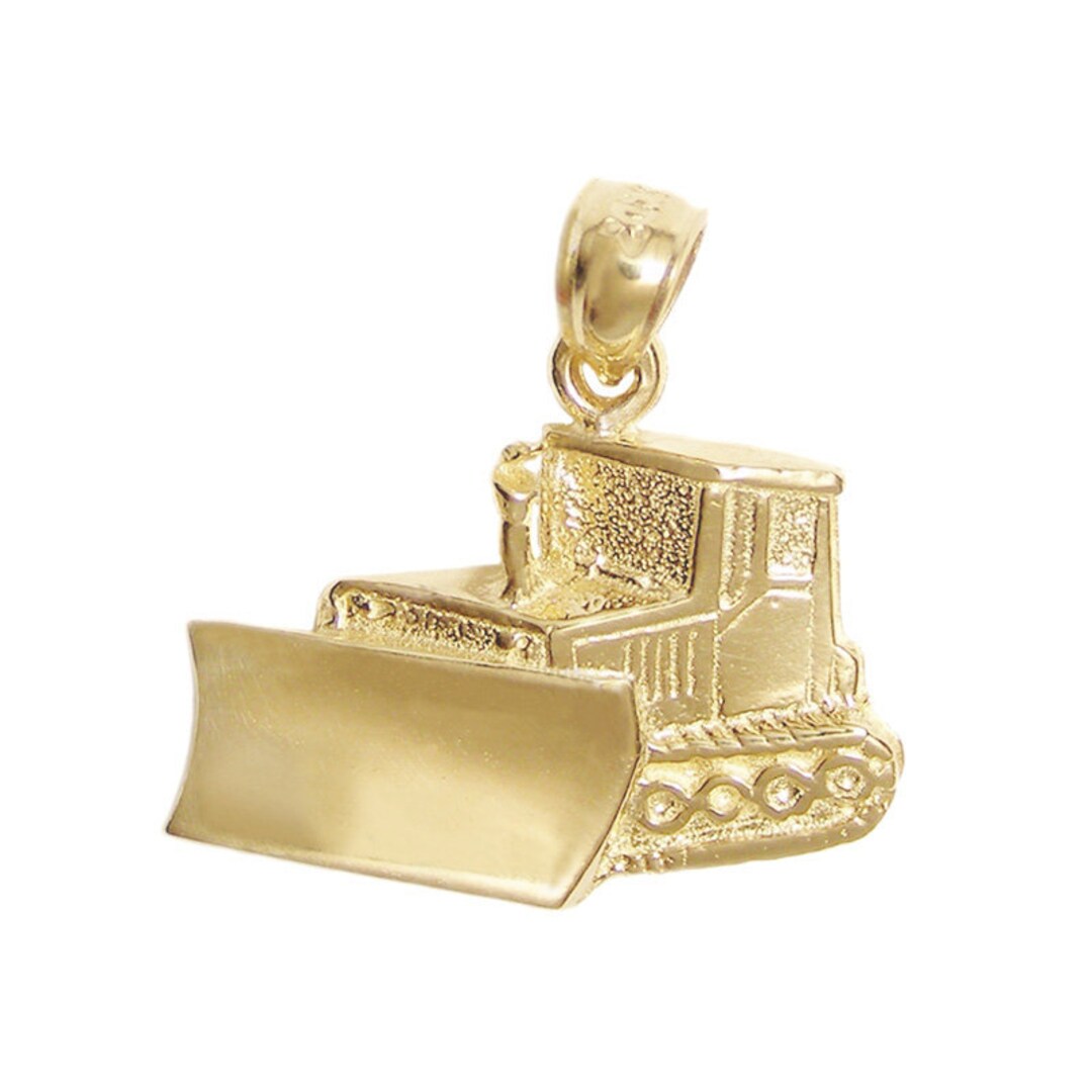New 14k Gold Bulldozer Pendant - Etsy