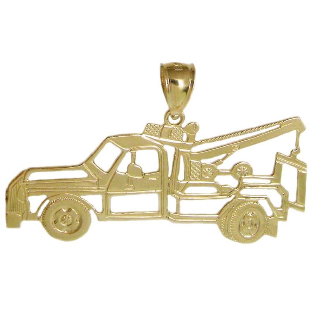 New 14k Gold Tow Truck Pendant - Etsy