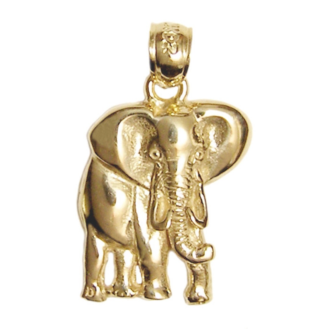 New 14k Gold Elephant Pendant - Etsy