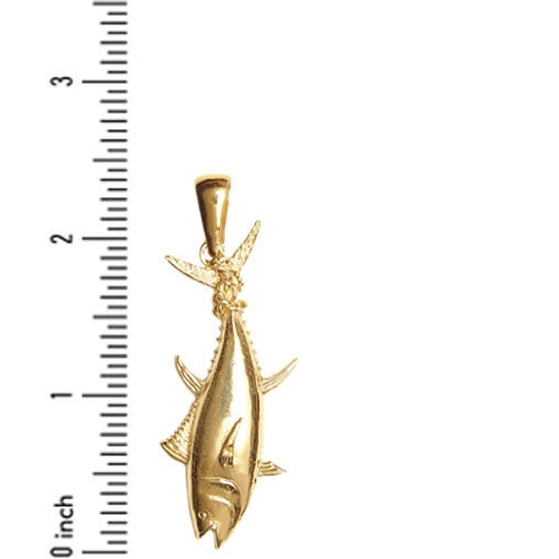 New 14k Gold Tuna Fish Pendant - Etsy