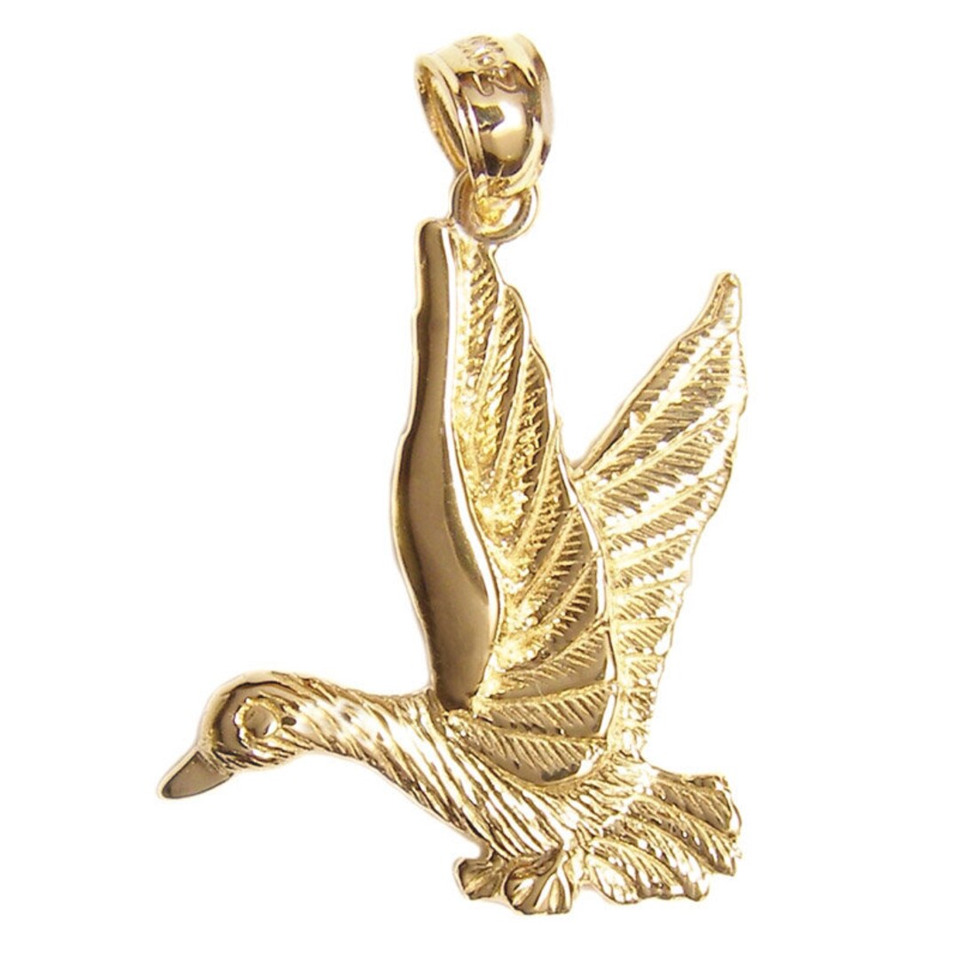 New 14k Gold Duck Pendant - Etsy